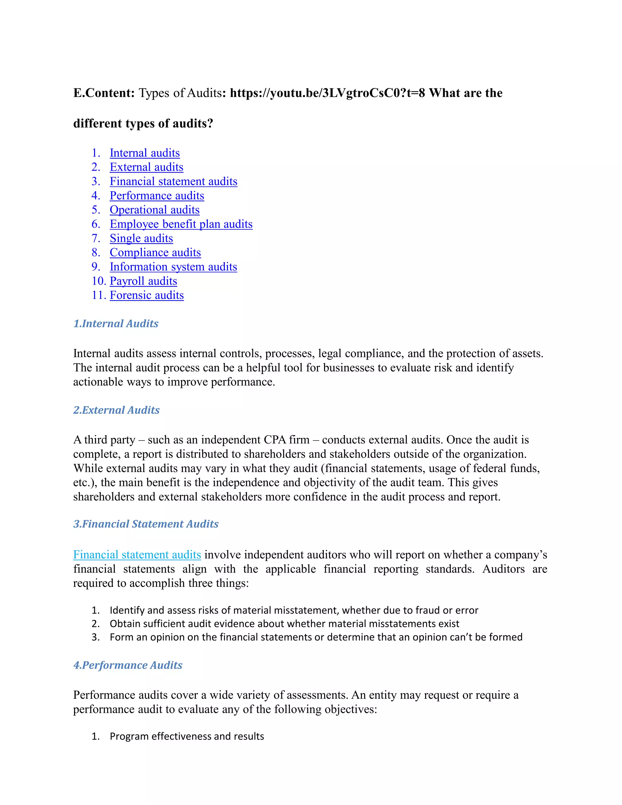 Types of audit | PDF