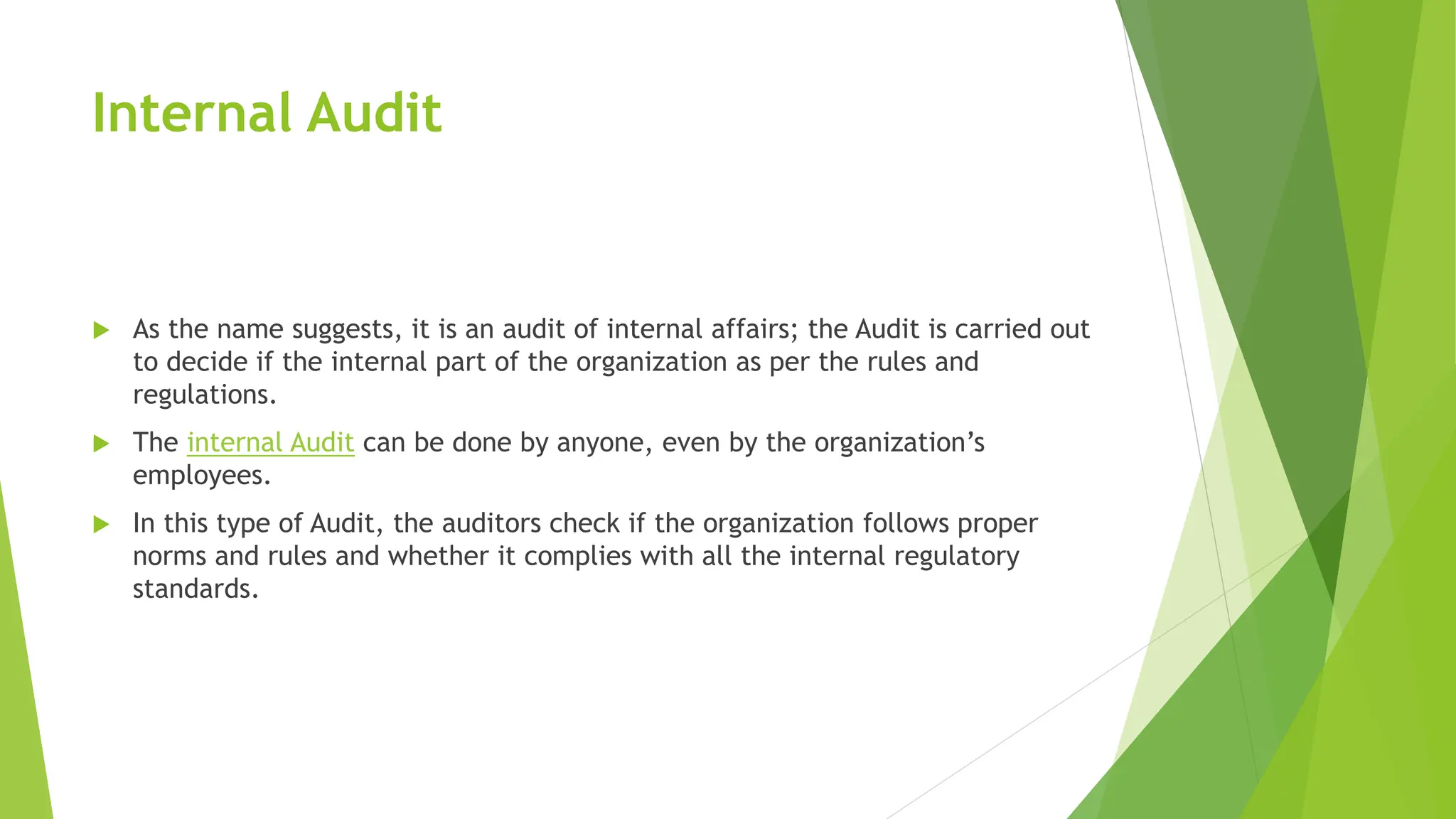 principles of auditing types of audit ppt | PPT
