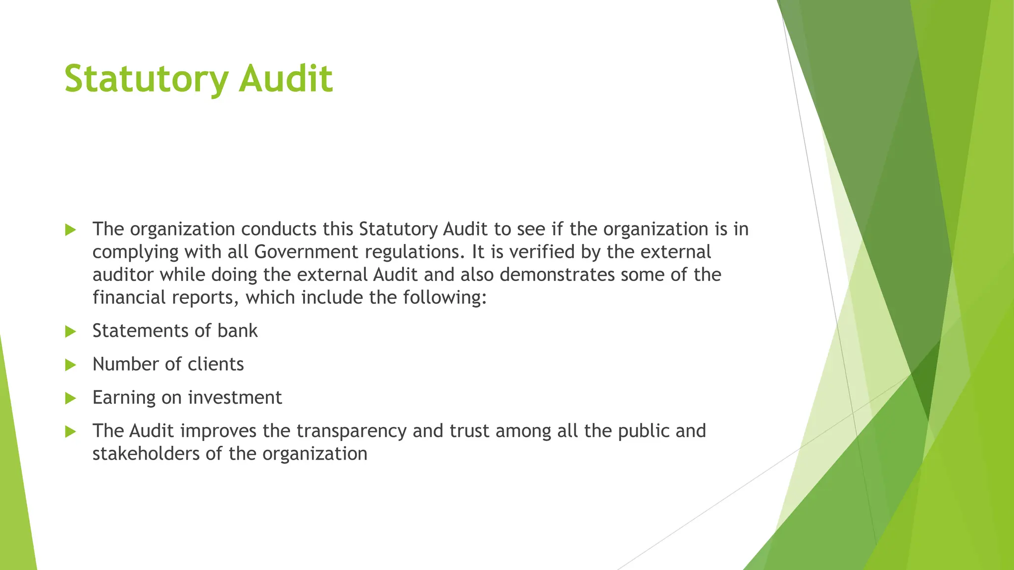 principles of auditing types of audit ppt | PPTX