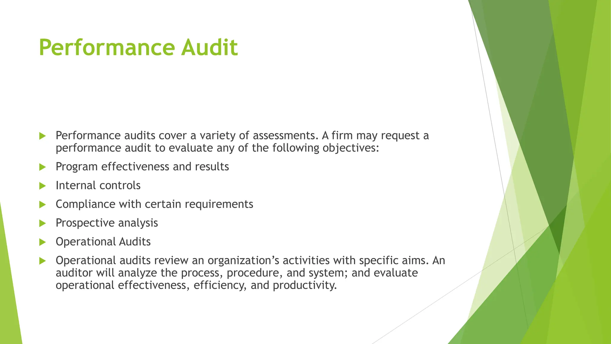 principles of auditing types of audit ppt | PPT