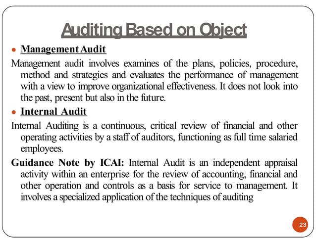 Types of auditing.pptx | Business Accounting & Finance | Business