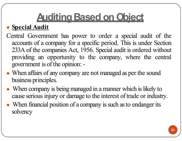 Types of auditing.pptx | Business Accounting & Finance | Business