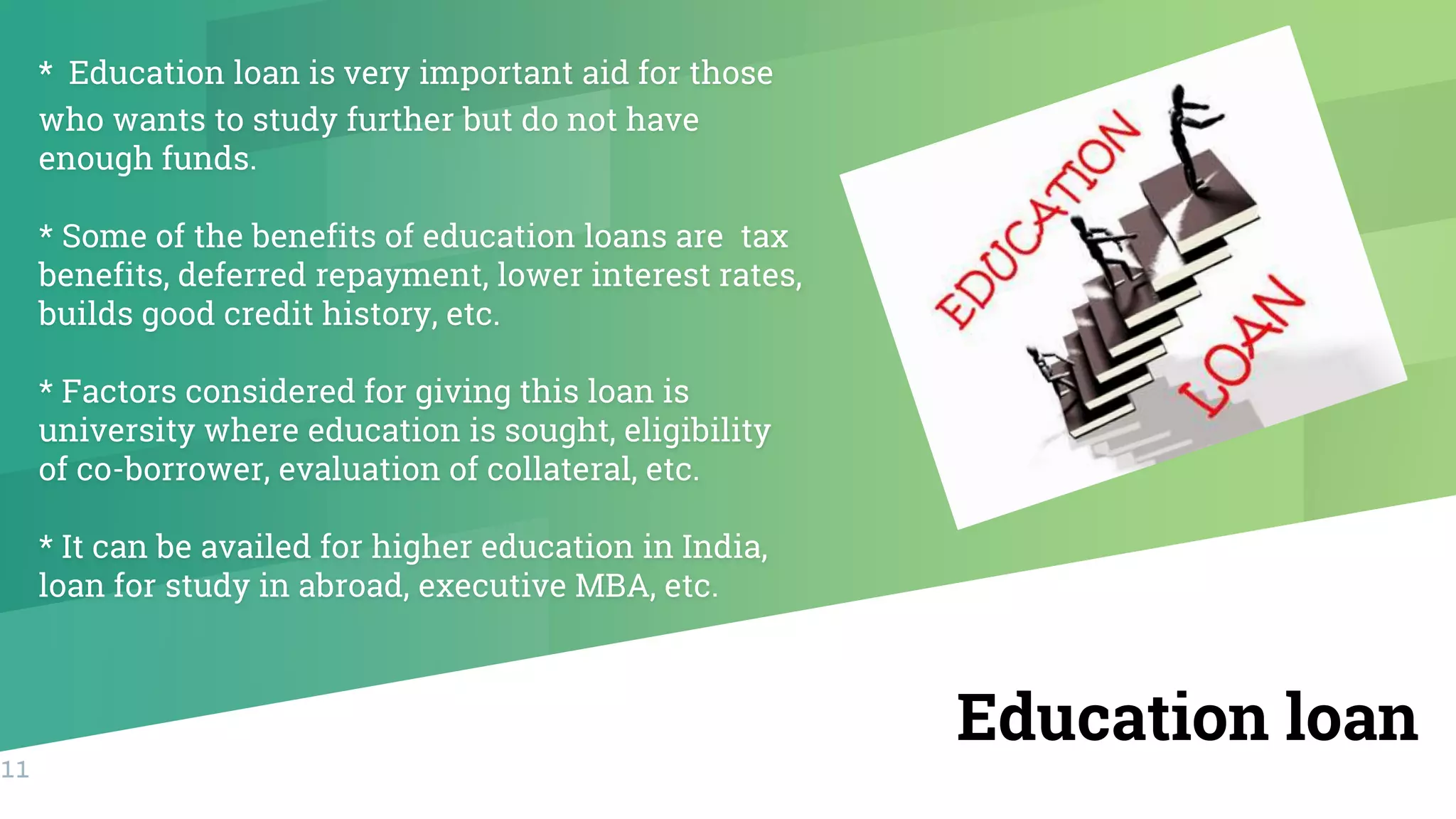 Different Types of Bank Loans in India | PPTX
