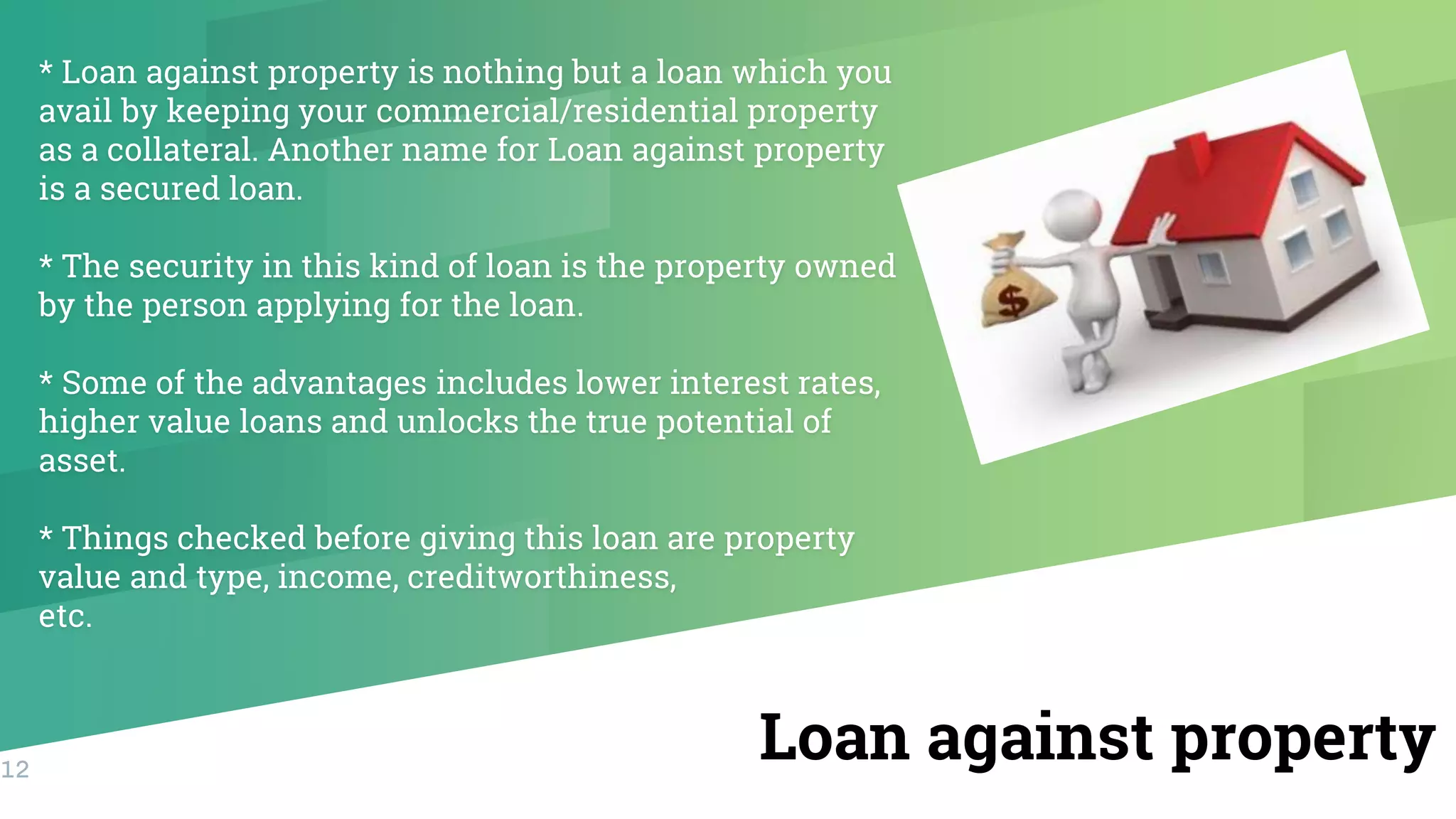 Different Types of Bank Loans in India | PPTX
