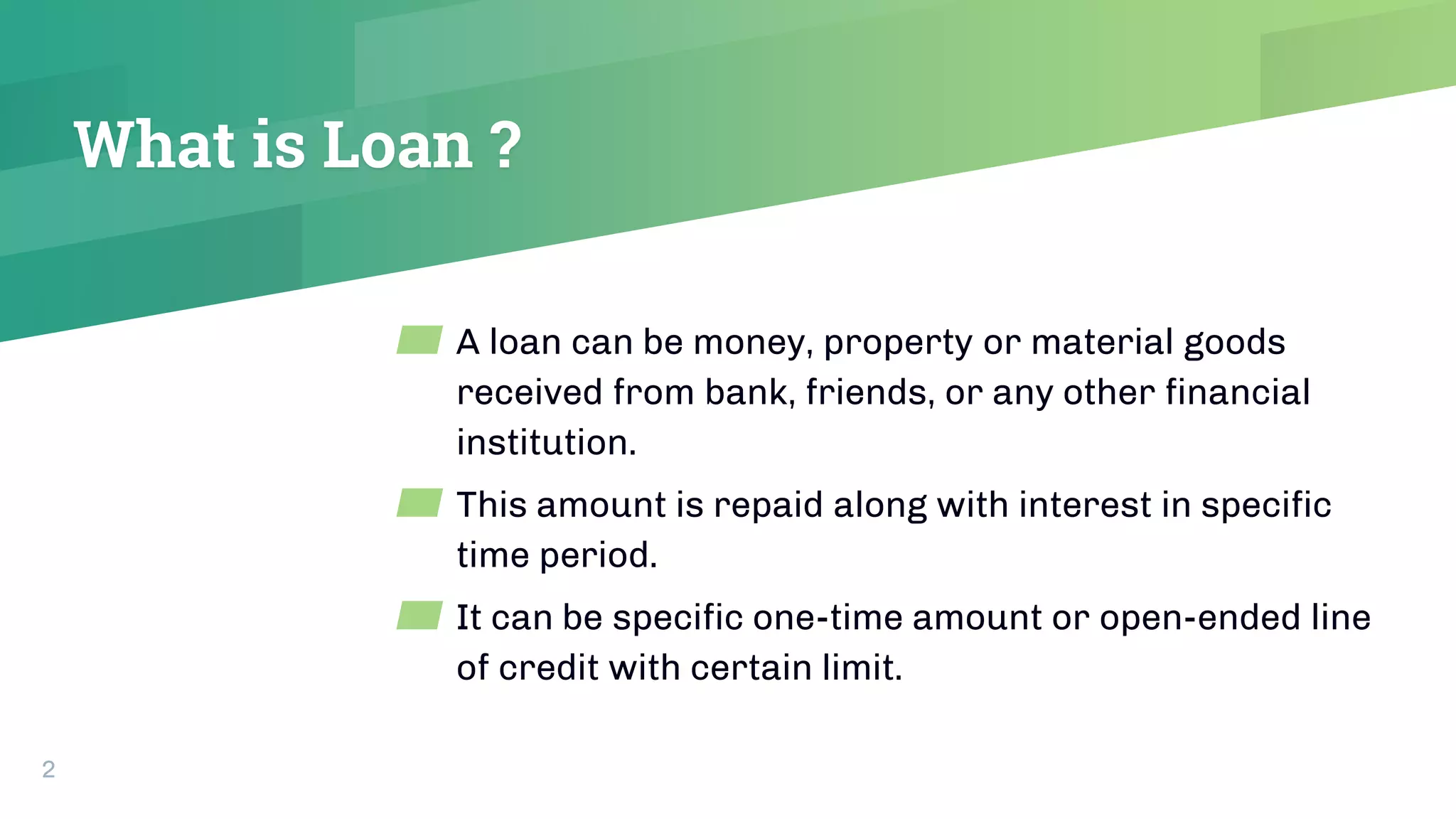Different Types of Bank Loans in India | PPTX