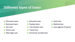 Different Types of Bank Loans in India | PPTX | Personal Loans ...