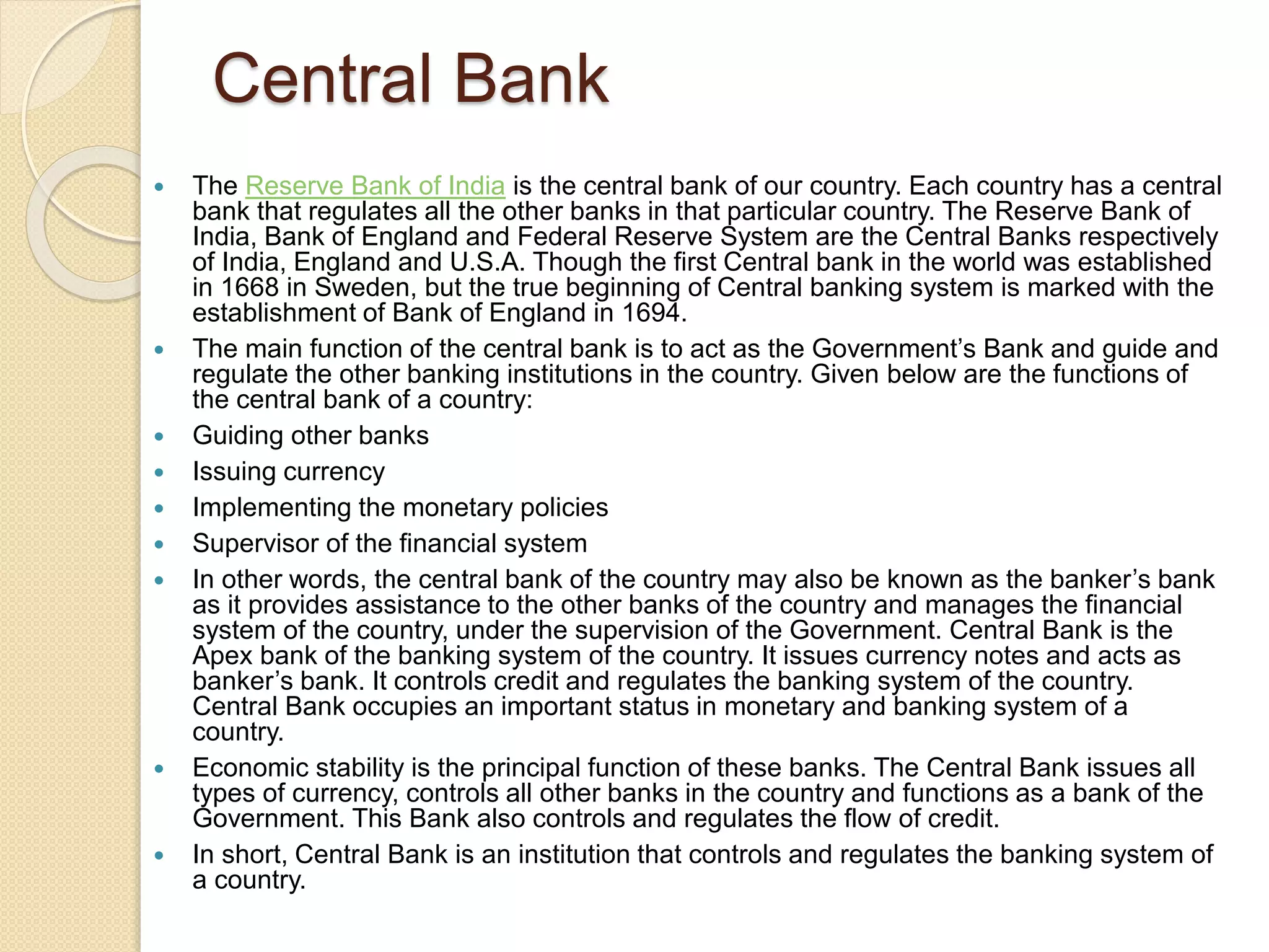 Types of banks | PPTX