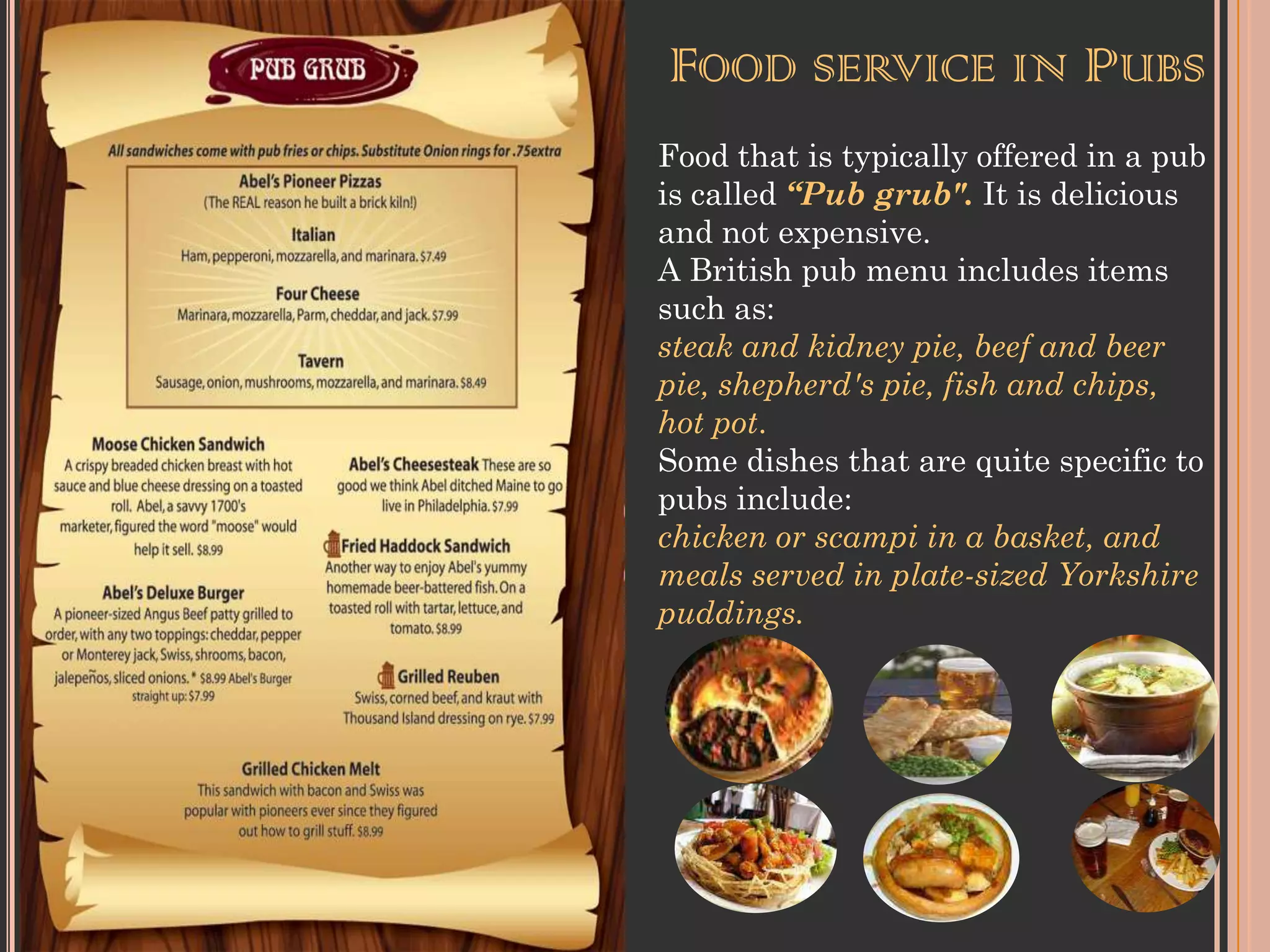 Types of bars & food service | PPTX