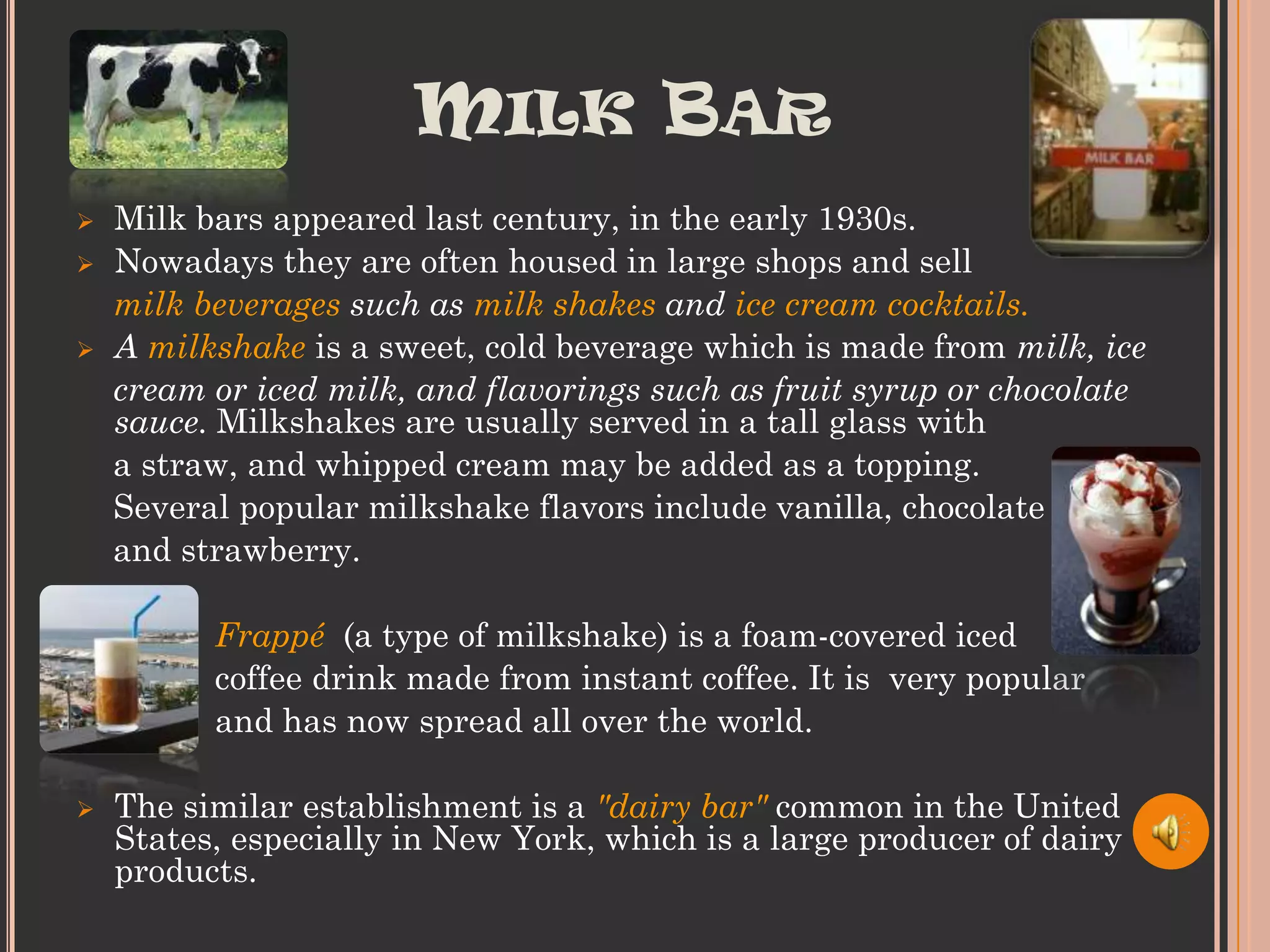 Types of bars & food service | PPTX