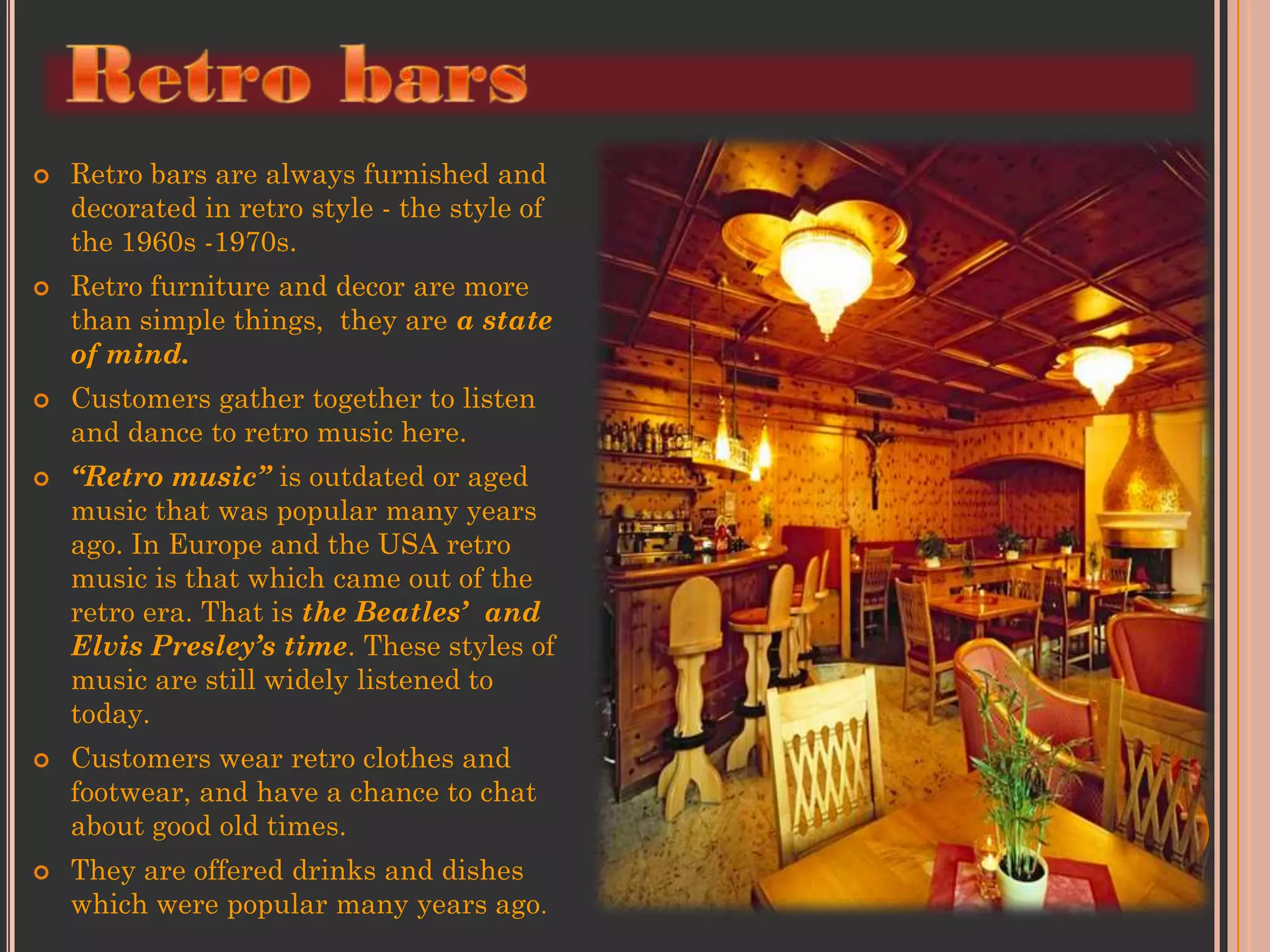 Types of bars & food service | PPTX