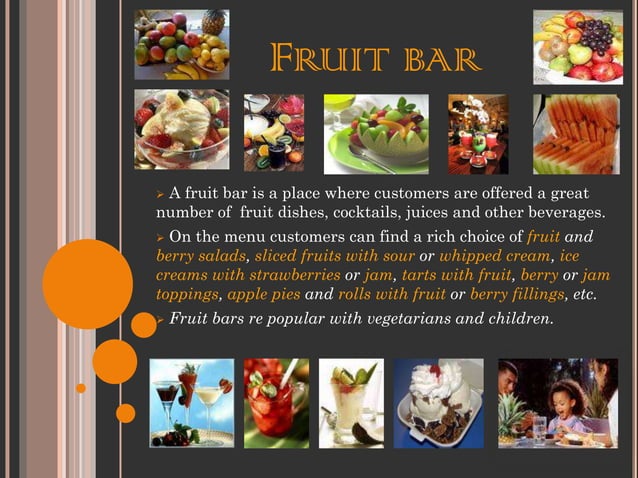 Types of bars & food service | PPTX