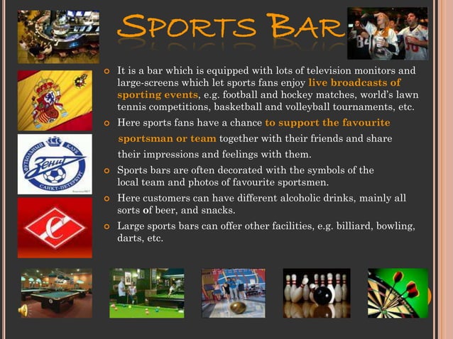 Types of bars & food service | PPT