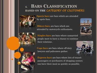 Types of bars & food service | PPTX