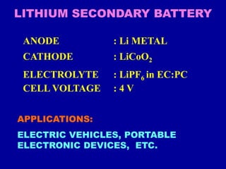 TYPES OF BATTERIES, it's application, RAJ.ppt