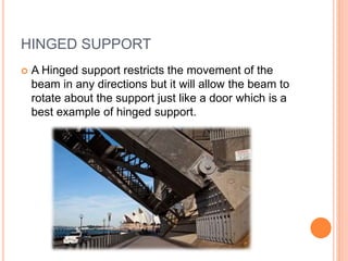 Types of beam & types of supports | PPTX