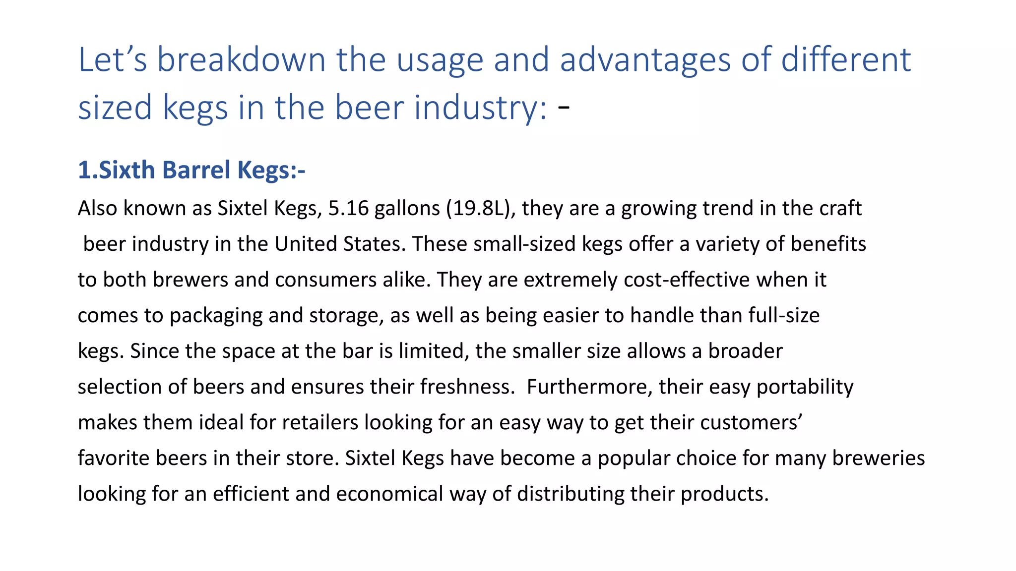 Advantages of Different Types of Beer Kegs | PPTX