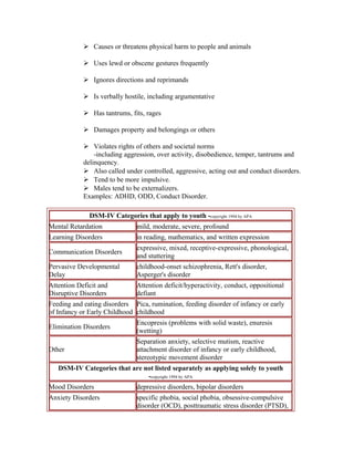 Types of behavioral disorders | DOC
