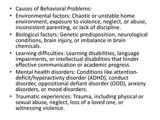 Types of Behavioural Problems Symptoms, Causes and.pptx