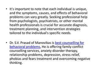 Types of Behavioural Problems Symptoms, Causes and.pptx