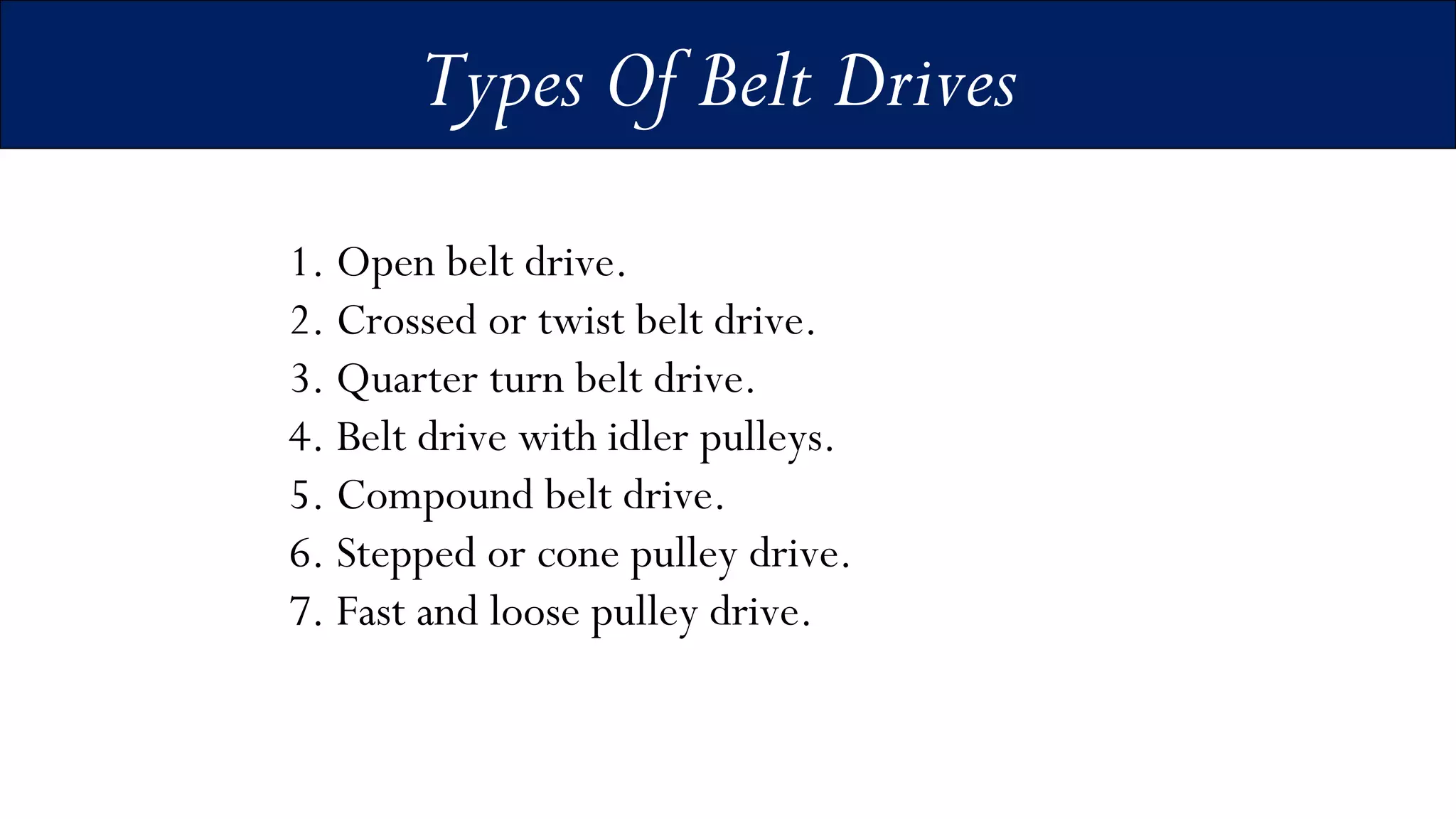 Types of Belt Drives | PPT