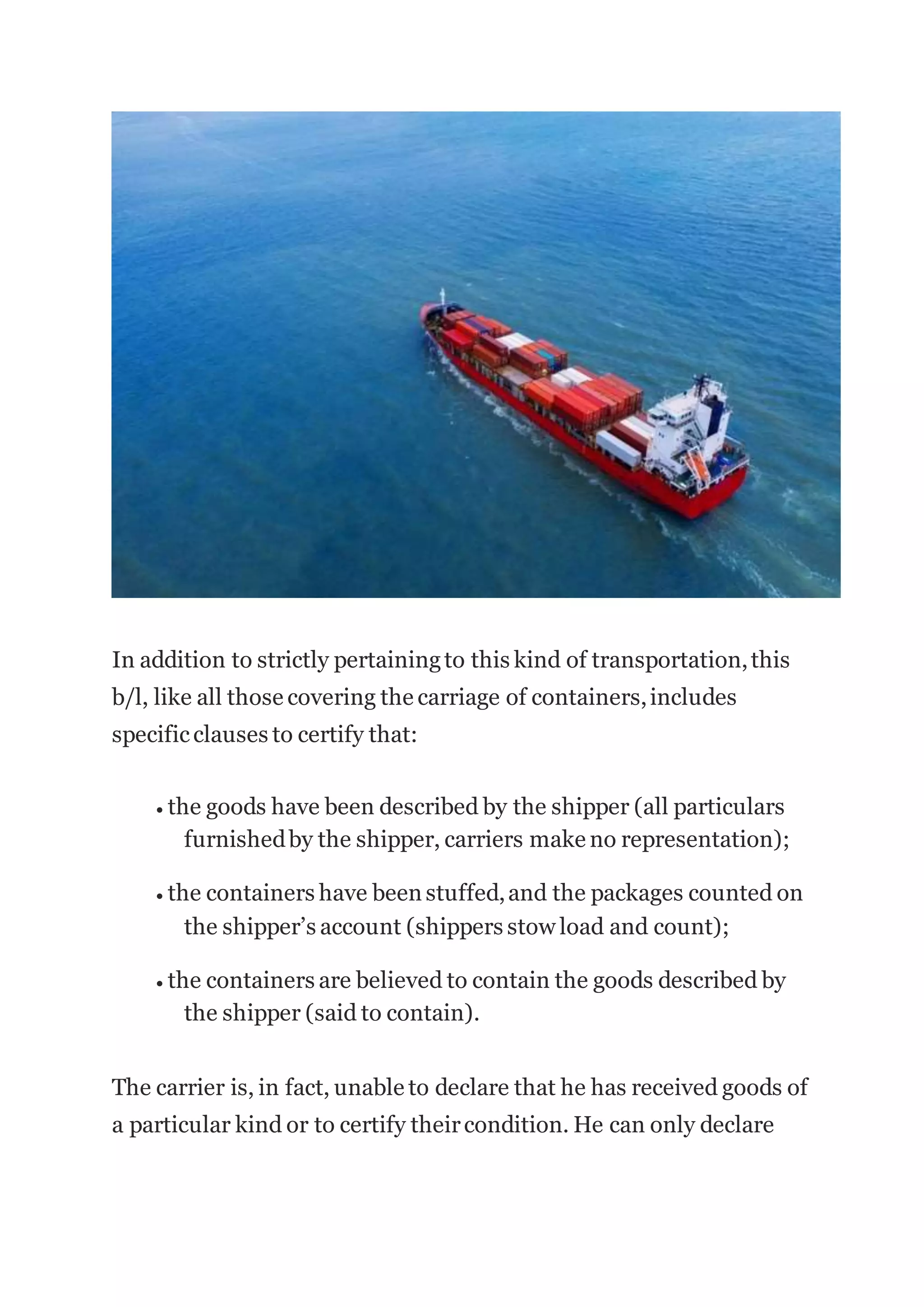 Types of bill of lading | DOCX