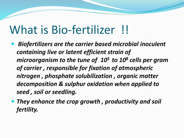 Types of biofertilizers | PPTX