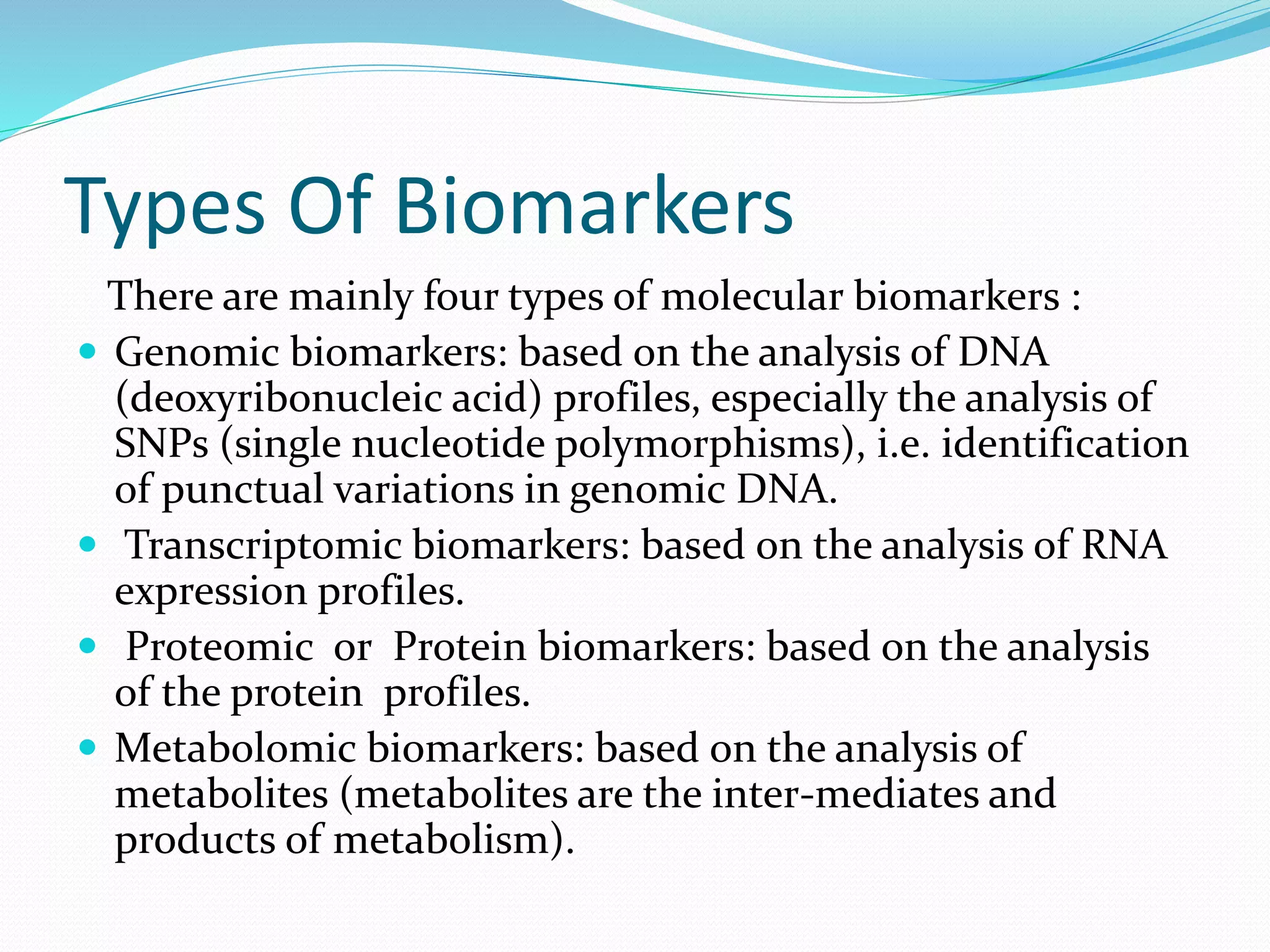 Types of Biomarkers | PPTX