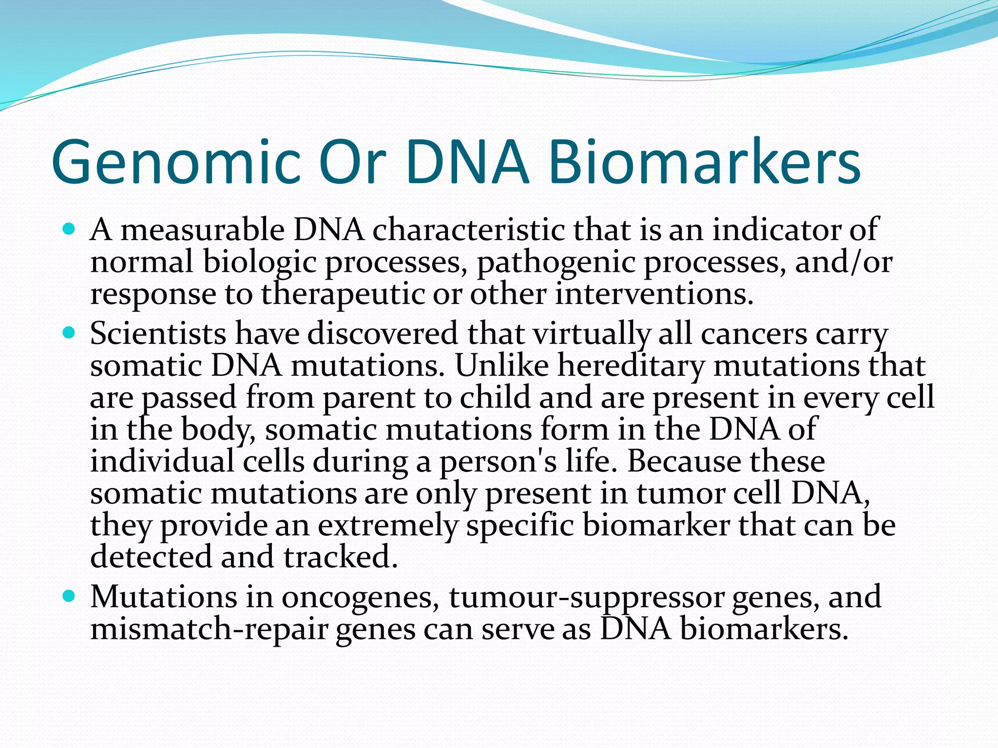 Types of Biomarkers | PPTX
