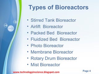 Types of Bioreactors / Fermenters | PPT