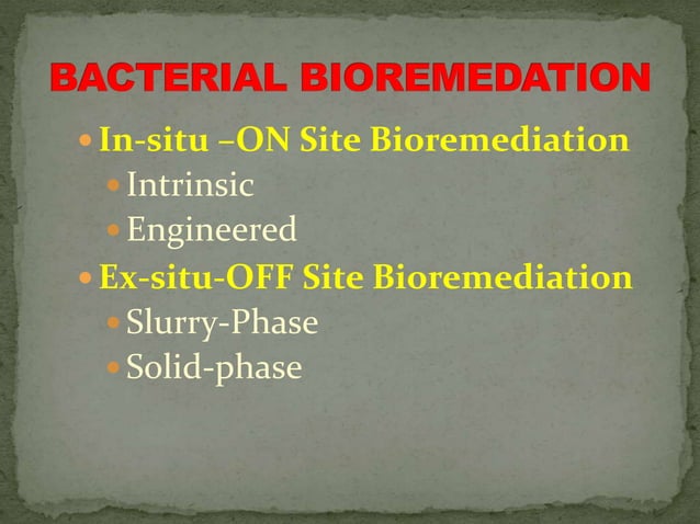 Types of bioremediation | PPTX