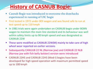 Types of Bogies in Wagon stock used in railway | PDF