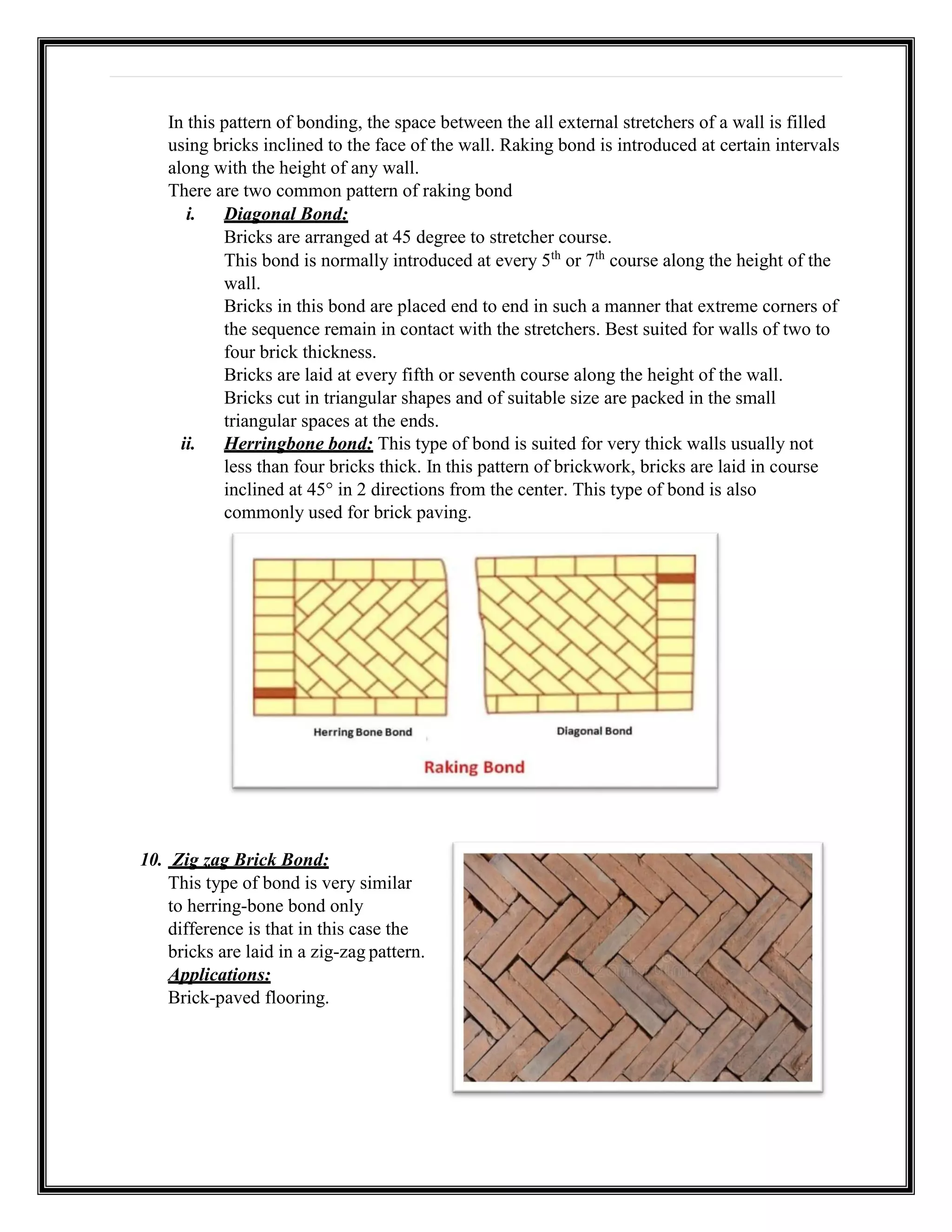 Types of bonds in brick masonry | PDF