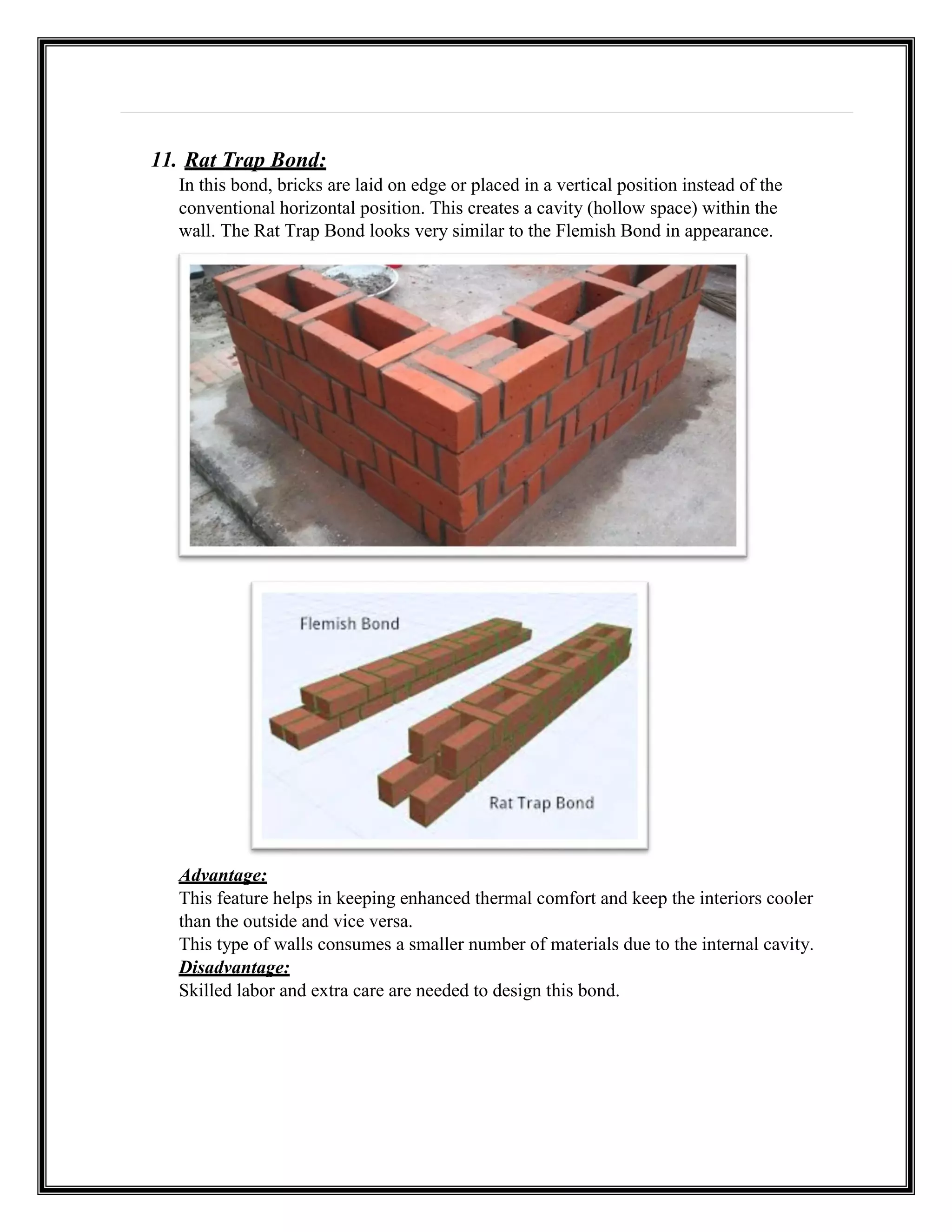 Types of bonds in brick masonry | PDF
