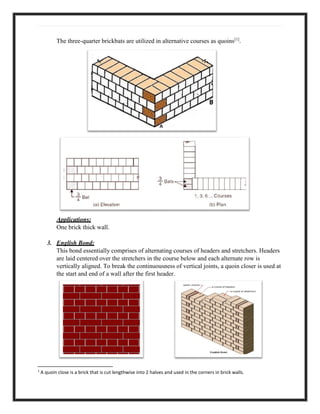 Types of bonds in brick masonry | PDF