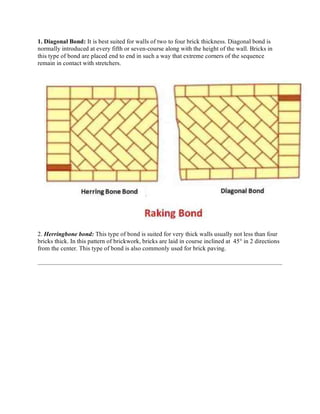 There are many types of brick bonds listed | PDF