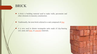Types of bricks and its bonds | PPTX