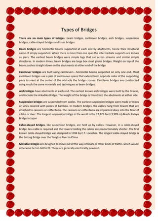 Types of bridges | DOCX
