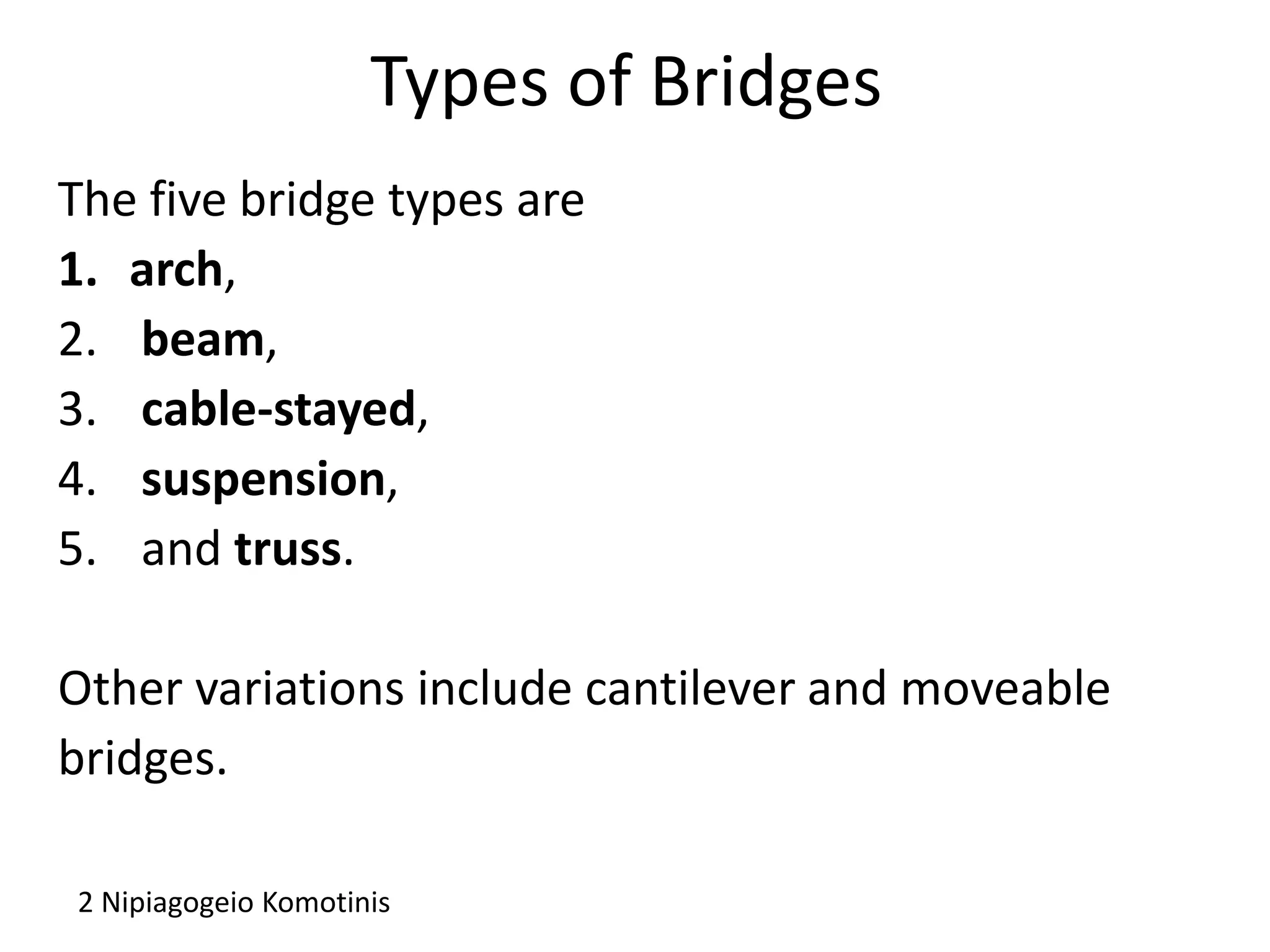 Types of bridges | PPTX