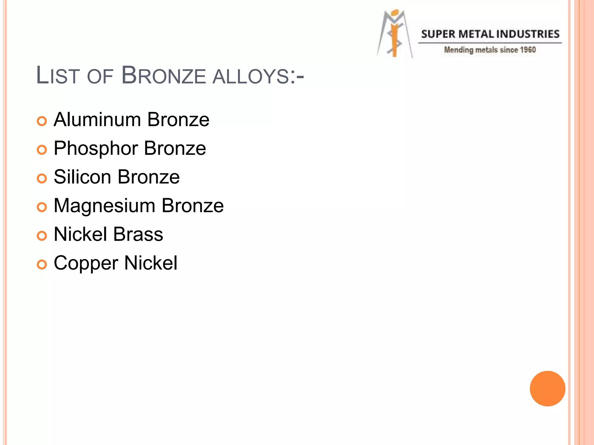 Types of bronze alloys | PPTX