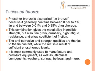 Types of bronze alloys | PPTX