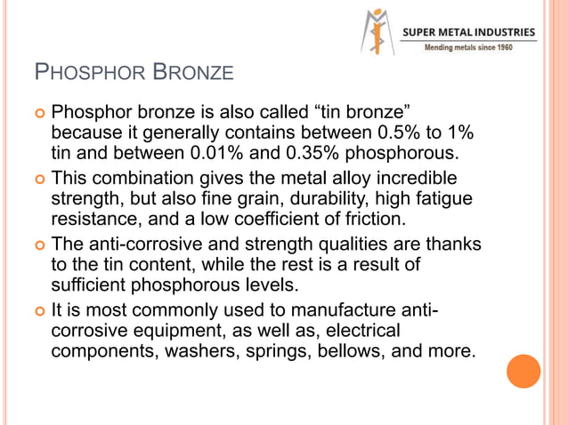 Types of bronze alloys | PPTX