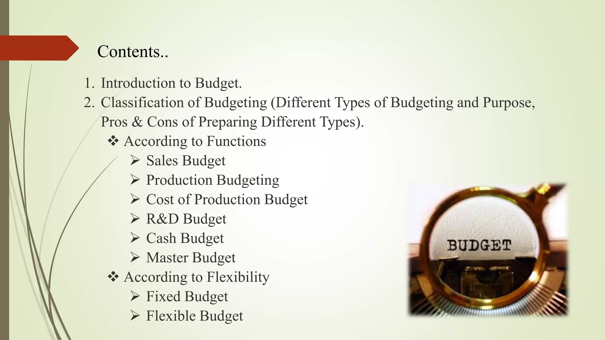 Types of budget | PPTX