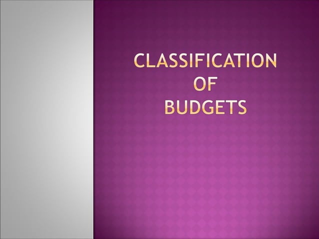 Types Of Budgets | PPT