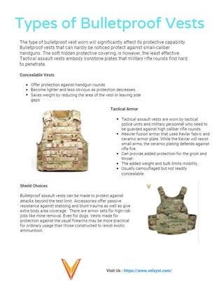 Types of Bulletproof Vests | PDF