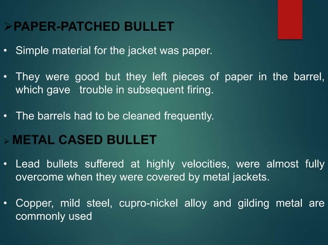 Ballistics (Types of Bullets with detailed explanation).pptx | Arms ...