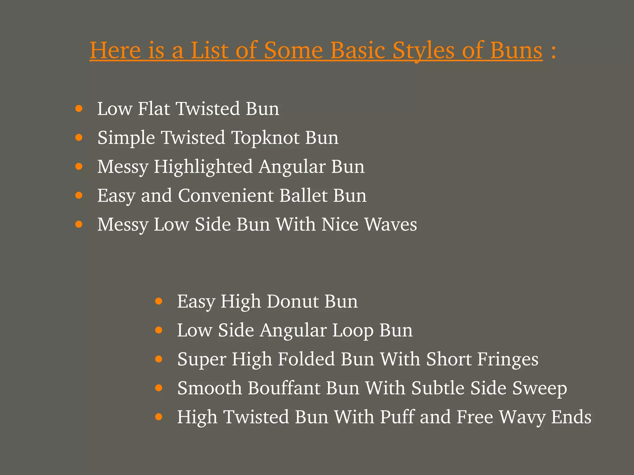Different Types of Lovely Bun Hairstyles | PPT