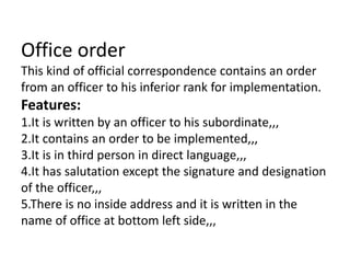 Types of business correspondence | PPTX