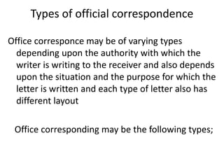 Types of business correspondence | PPTX