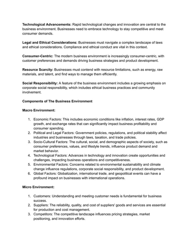 Types of Business Environment.pdf | Green Solutions | Business
