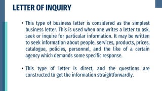 Types of Business Letters (midterm) | PPT